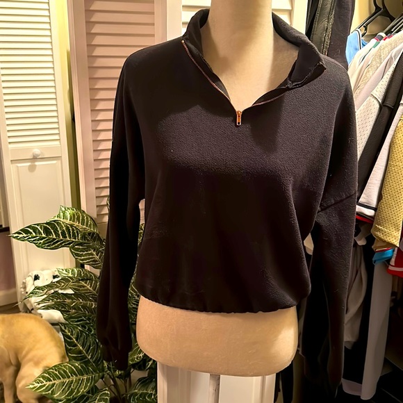 Fashion Nova | Sweaters | Fashion Nova Xl Black Half Zip Crop Top ...
